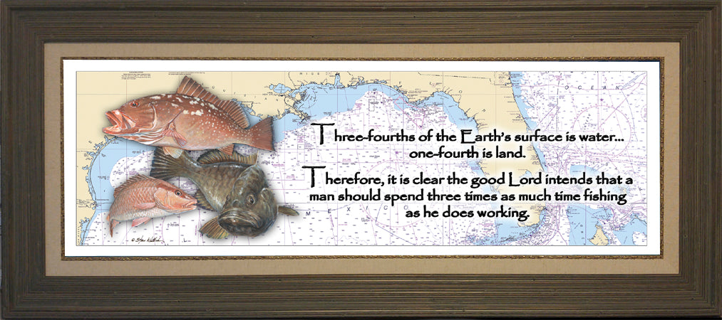 Chart Art | Inspiration Bottomfish Slam | Steve Whitlock Game Fish Art ...