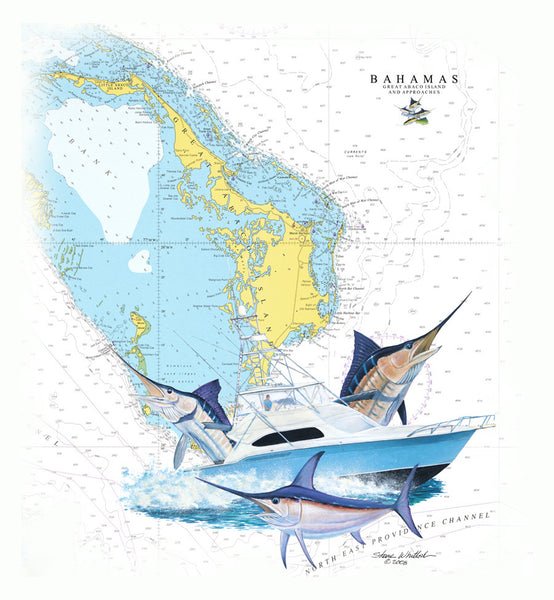 Chart Art | Abaco Billfish Slam | Steve Whitlock Game Fish Art – Steve ...