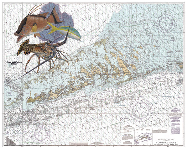 Chart Art | Keys Trio | Steve Whitlock Game Fish Art – Steve Whitlock ...