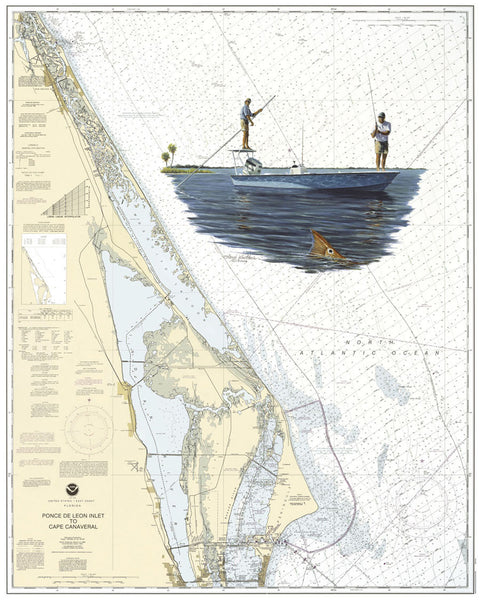 Chart Art | Mosquito Lagoon Redfish | Steve Whitlock Game Fish Art ...